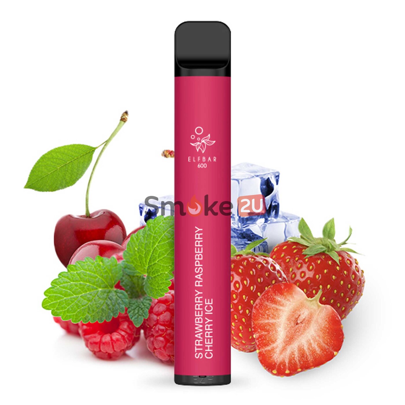 Elfbar 600 E Zigarette / E Shisha | Straw. Raspberry Cherry Ice, 5,00